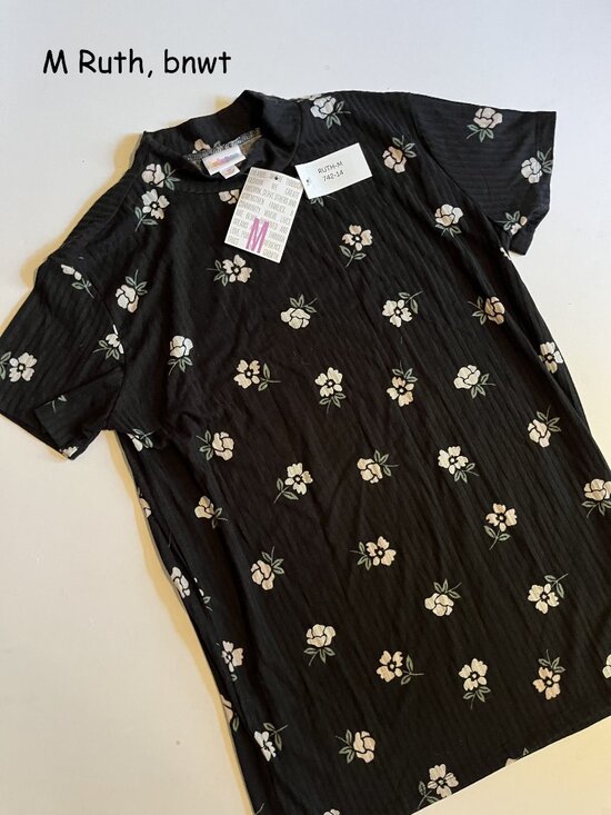 LuLaRoe | Tops | Medium Lularoe Ruth Mock Turtleneck Black With White ...